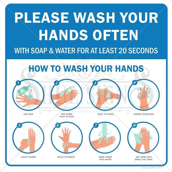 Hand Washing Sign Poster ShulSigns Shul Donor Signs Judaica